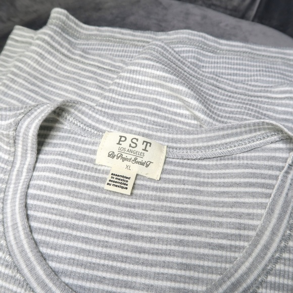 Project Social T | Tops | Pst Ribbed Stripped One Pocket Sleeveless Tee ...